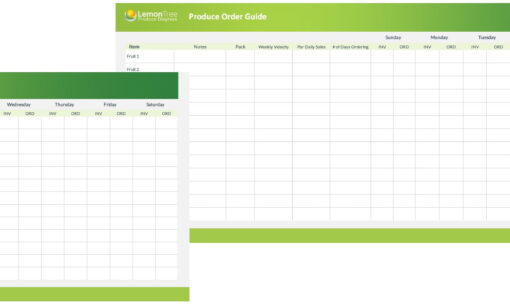 Produce Department Sample Order Guide: Grocery Store Owner Resources ...