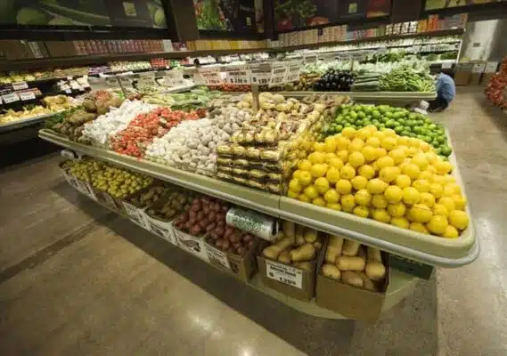 Fruit & Veg Produce Display Tables: Supermarket & Grocery Store Fruit ...